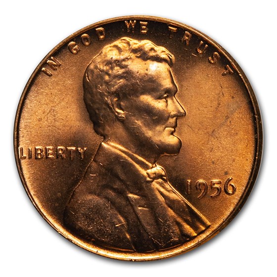1956 Lincoln Cent 50-Coin Roll BU - APMEX®
