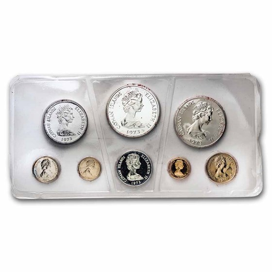 1973 Cayman Islands 8-Coin Proof Set (Sealed) - APMEX®